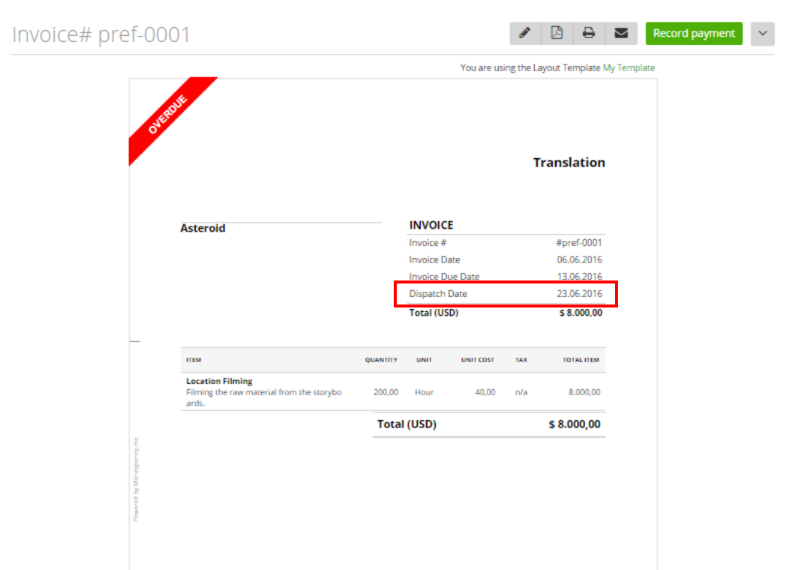 Service Date On Invoices Zistemo Knowledge Base