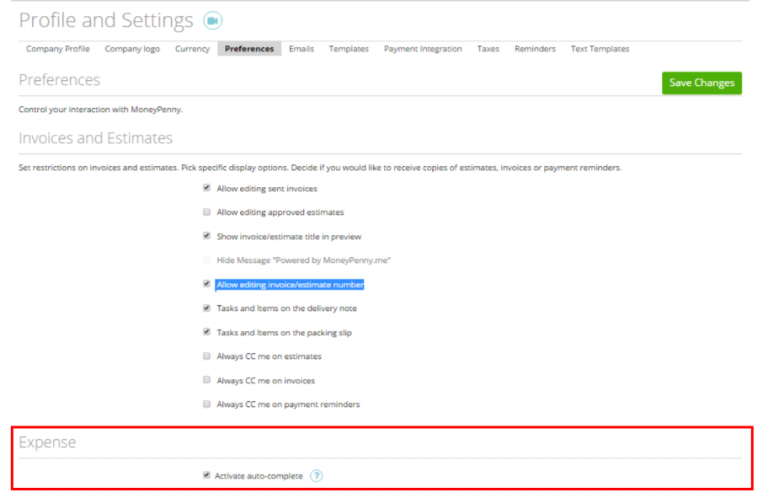 Auto-Complete Expense Fields – Zistemo Knowledge Base