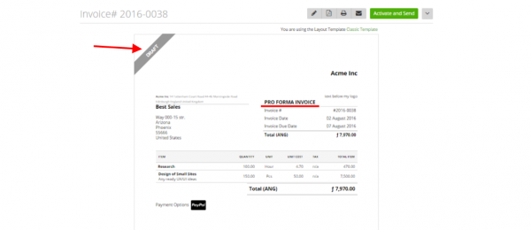 Pro Forma Invoice – Zistemo Knowledge Base
