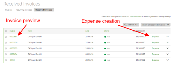 Received Invoices – Zistemo Knowledge Base