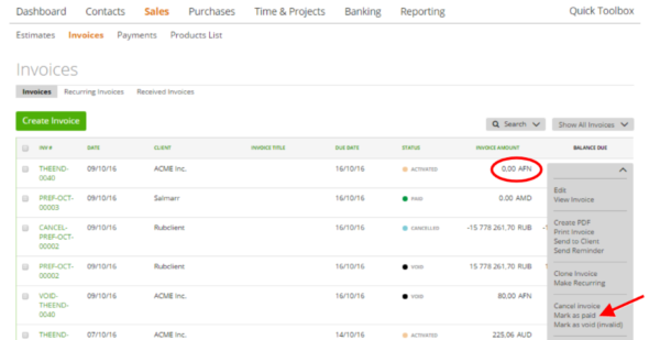 Mark “Zero invoices” as Paid – Zistemo Knowledge Base