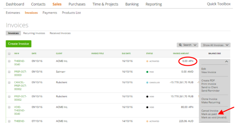 Mark “Zero invoices” as Paid – Zistemo Knowledge Base