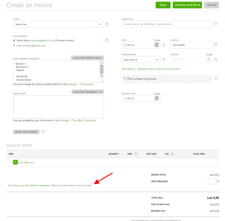 Timesheet Invoicing – Zistemo Knowledge Base