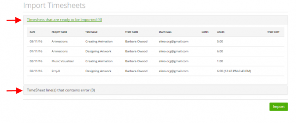 Import Timesheets via CSV – Zistemo Knowledge Base