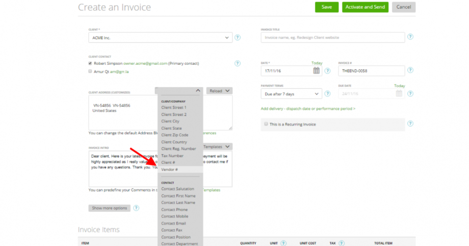 Your Vendor Number for Clients – Zistemo Knowledge Base