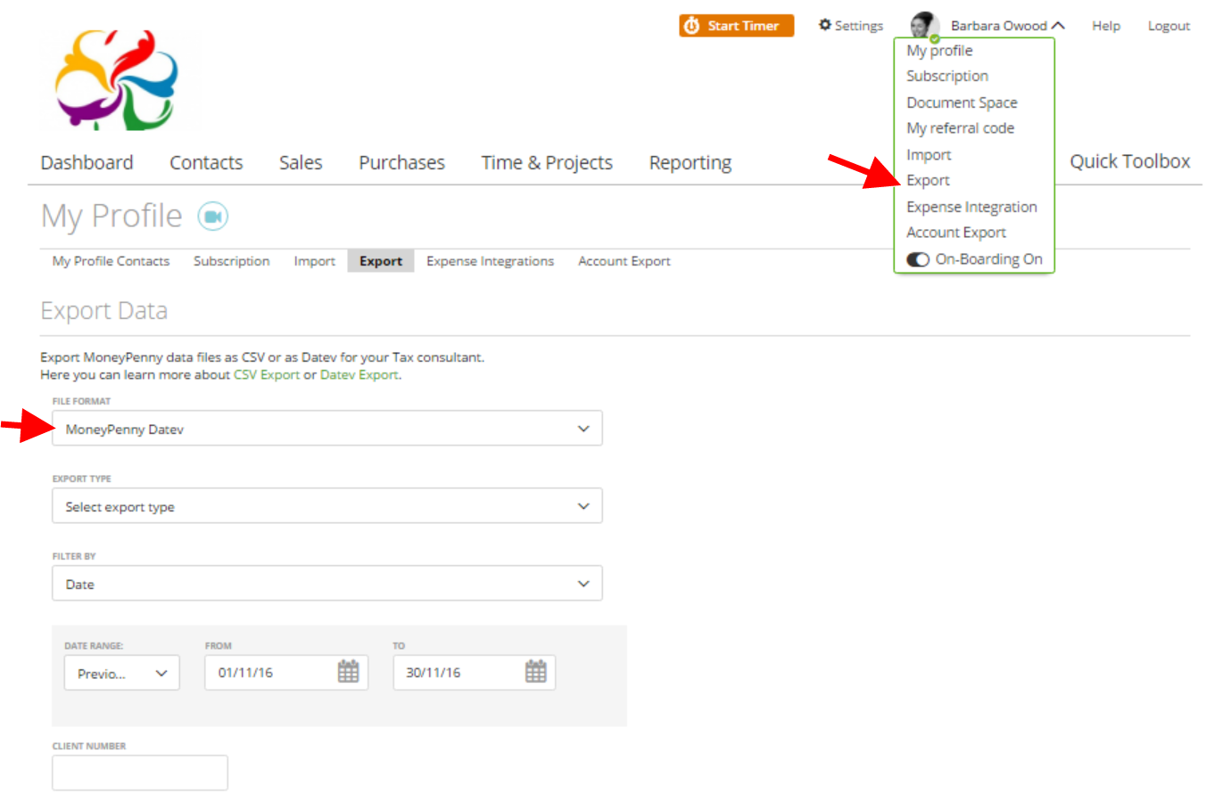Datev Export – Zistemo Knowledge Base