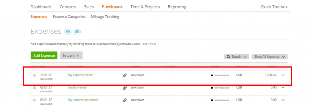 Create Expense by Sending E-mail – Zistemo Knowledge Base