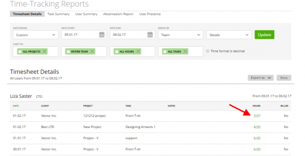 Timesheet Details – Zistemo Knowledge Base