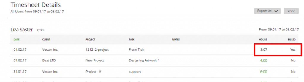 Timesheet Details - Zistemo Knowledge Base