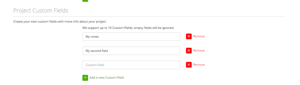 Project custom fields - Zistemo Knowledge Base