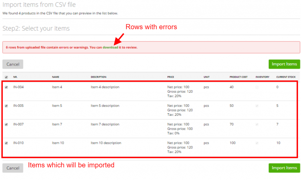 Import Items – Zistemo Knowledge Base