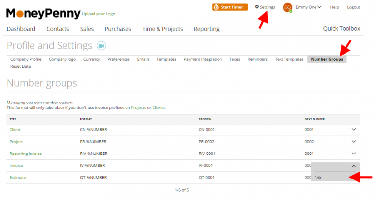 Invoice Numbering – Zistemo Knowledge Base