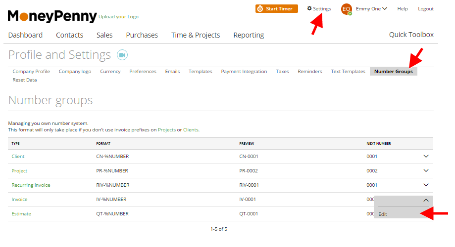 Invoice Numbering Zistemo Knowledge Base