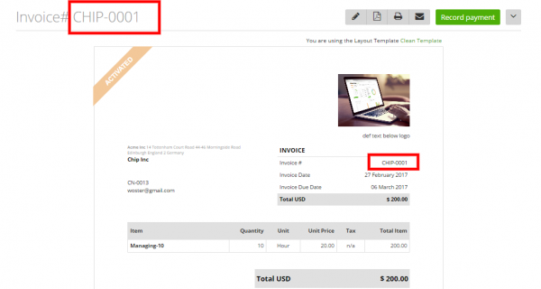 Invoice Numbering – Zistemo Knowledge Base