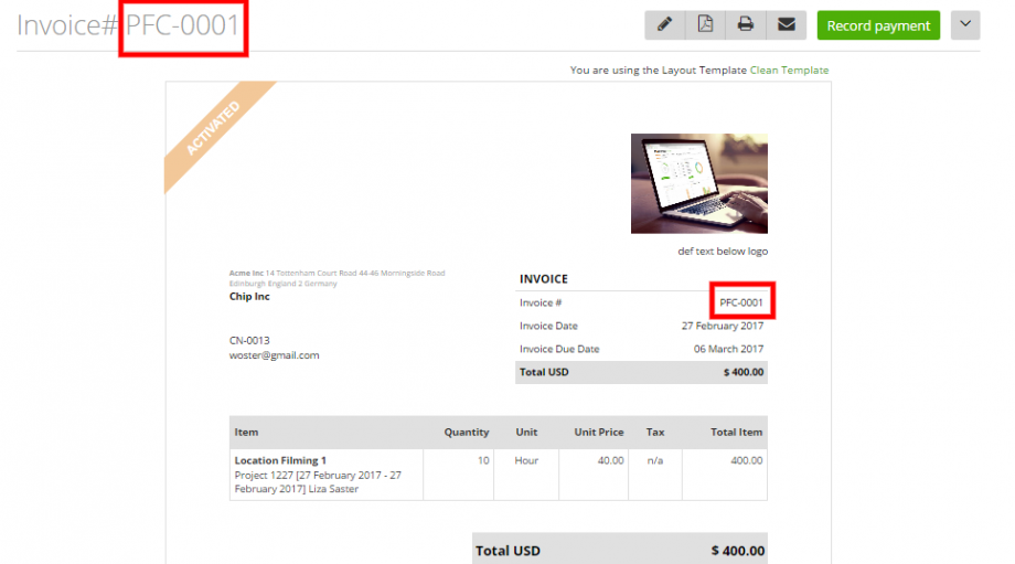 Invoice Numbering – Zistemo Knowledge Base