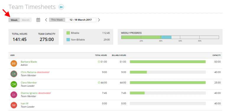 Team Timesheet: Monthly and Weekly View – Zistemo Knowledge Base