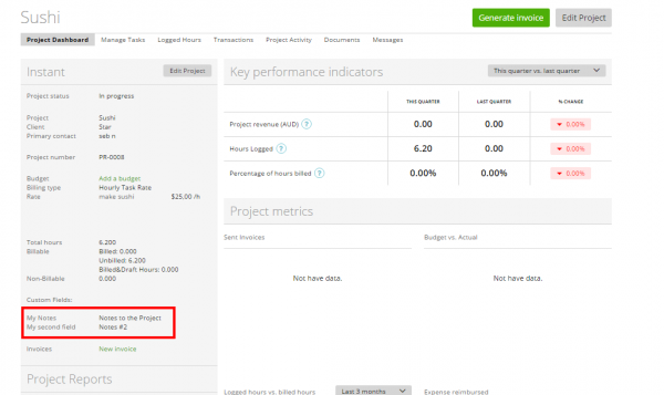 Project Custom Fields – Zistemo Knowledge Base