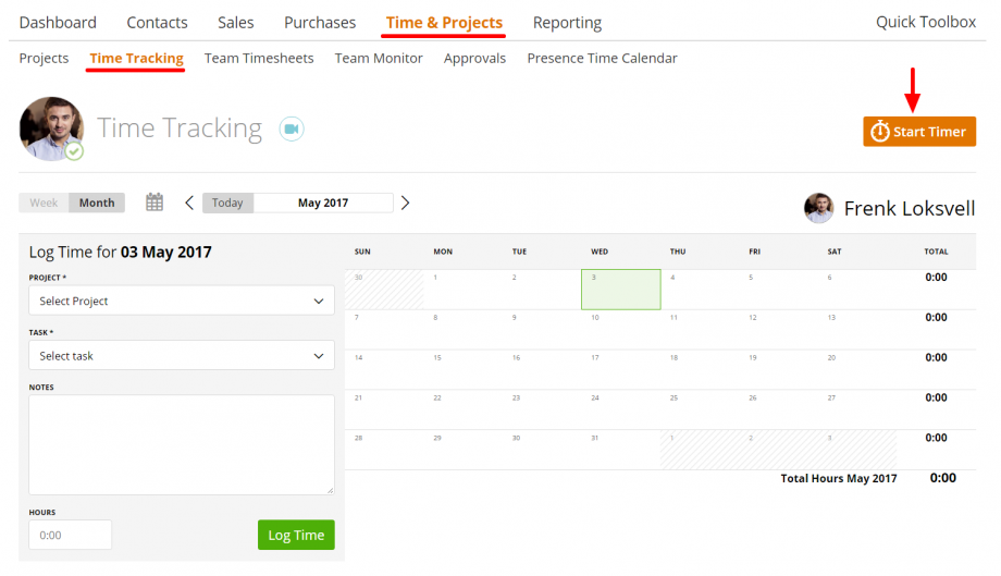 Logging Time with the Timer - Zistemo Knowledge Base