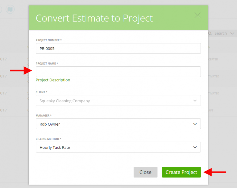 Using Projects – View/Edit/Create a Project from an estimate – Zistemo Knowledge Base
