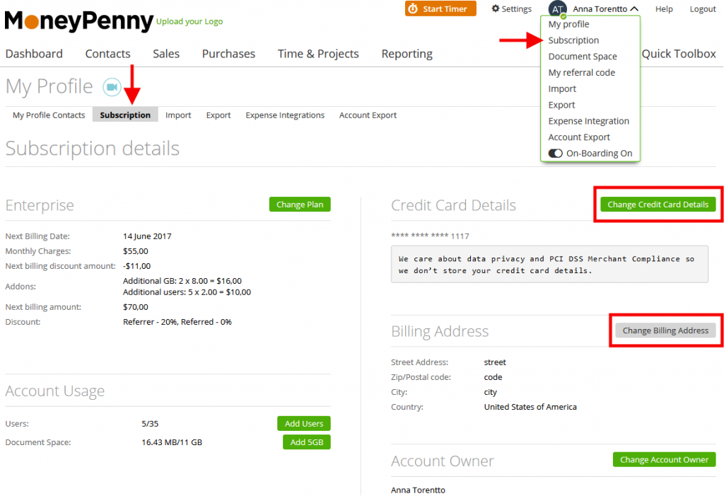 Credit Card Details – Zistemo Knowledge Base