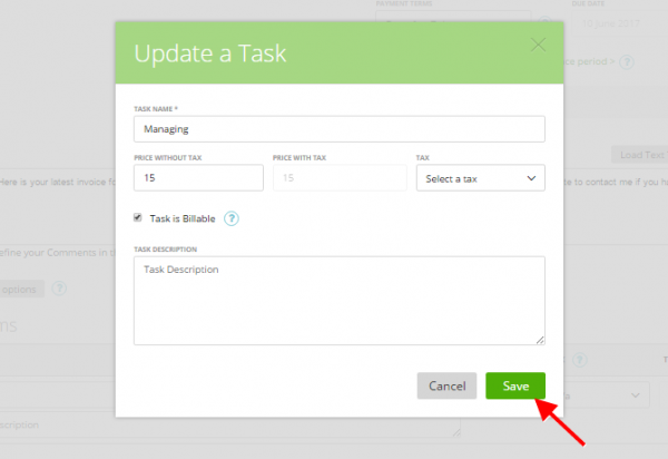 Create an Item/Task through the Invoice/Estimate/Project – Zistemo Knowledge Base