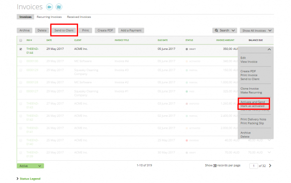 Statuses of Invoice – Zistemo Knowledge Base