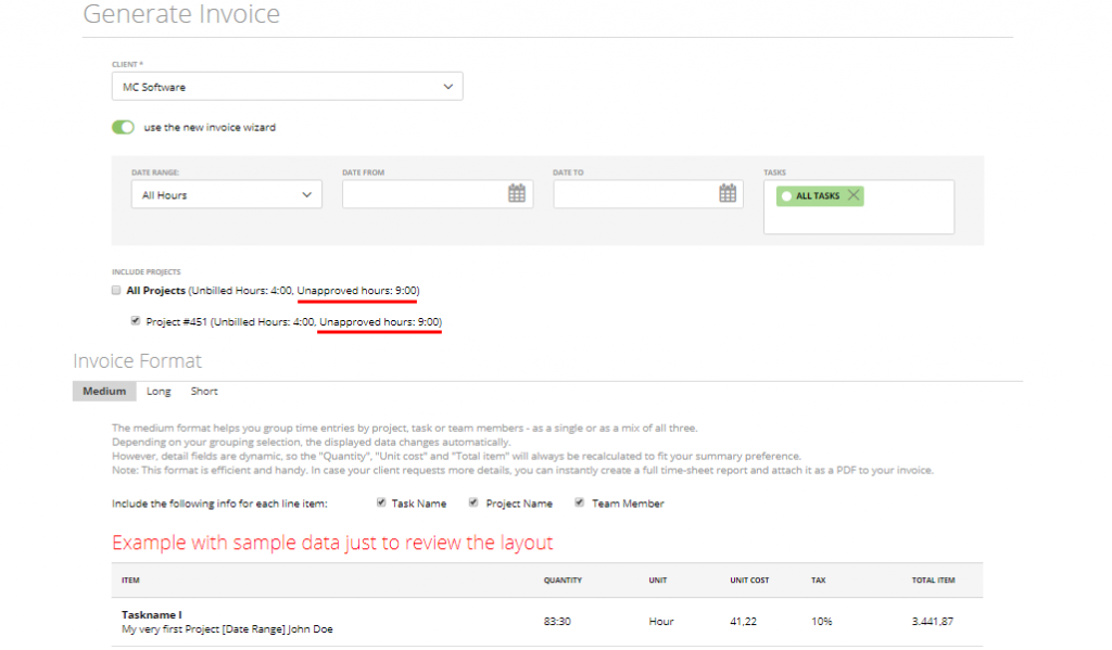 Invoicing the Client – Zistemo Knowledge Base