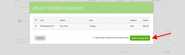 Attach Expenses to an Invoice – Zistemo Knowledge Base