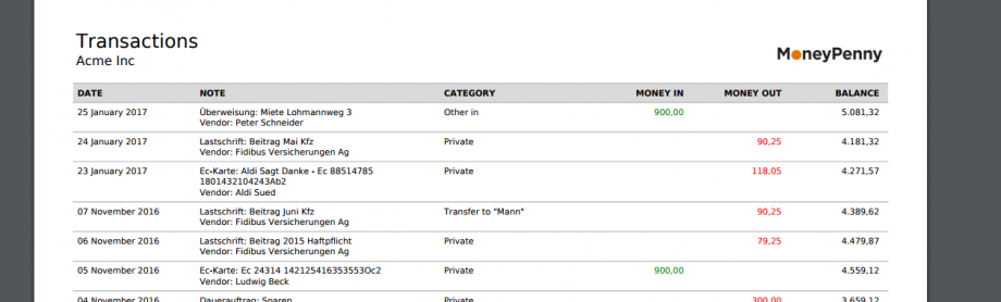 Print the List of Transactions – Zistemo Knowledge Base
