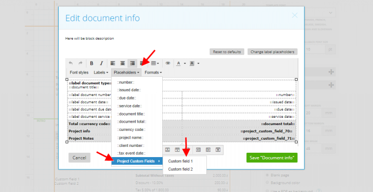 Show Project Custom Fields on Invoice – Zistemo Knowledge Base