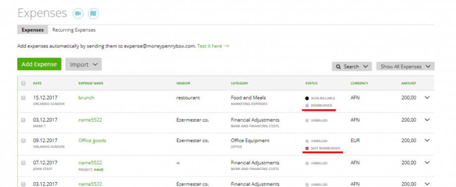 Expense Reimbursement – Zistemo Knowledge Base