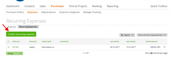 Recurring Expenses – Zistemo Knowledge Base
