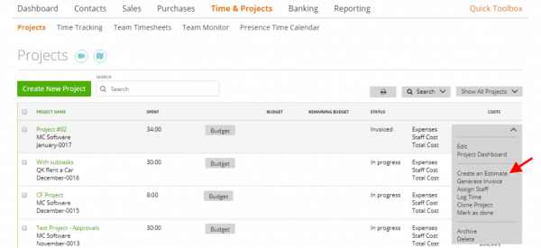 Estimate through the Project – Zistemo Knowledge Base