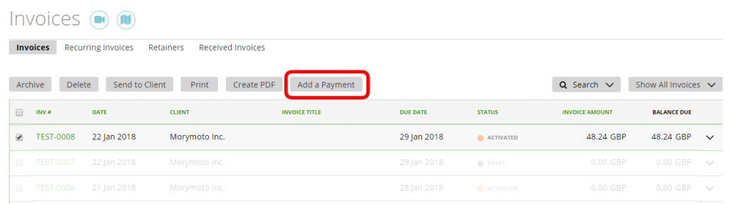 How to use the Retainer for Paying an Invoice? – Zistemo Knowledge Base