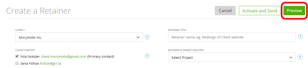 Retainer Invoice Statuses – Zistemo Knowledge Base