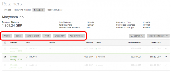 Retainer Grid – Zistemo Knowledge Base