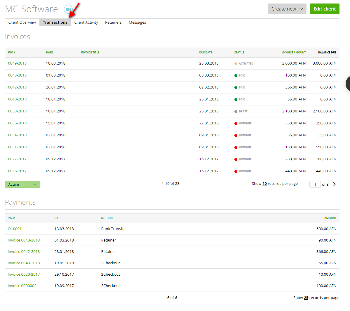 Client’s Dashboard – Zistemo Knowledge Base