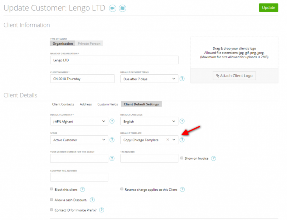 Default Template for a Client – Zistemo Knowledge Base