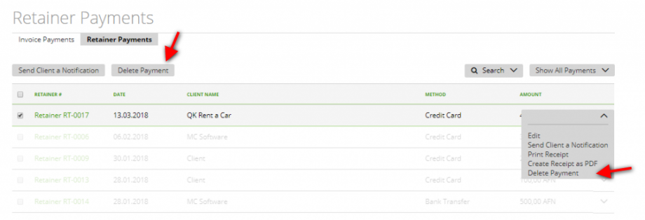 How to use the Retainer for Paying an Invoice? – Zistemo Knowledge Base