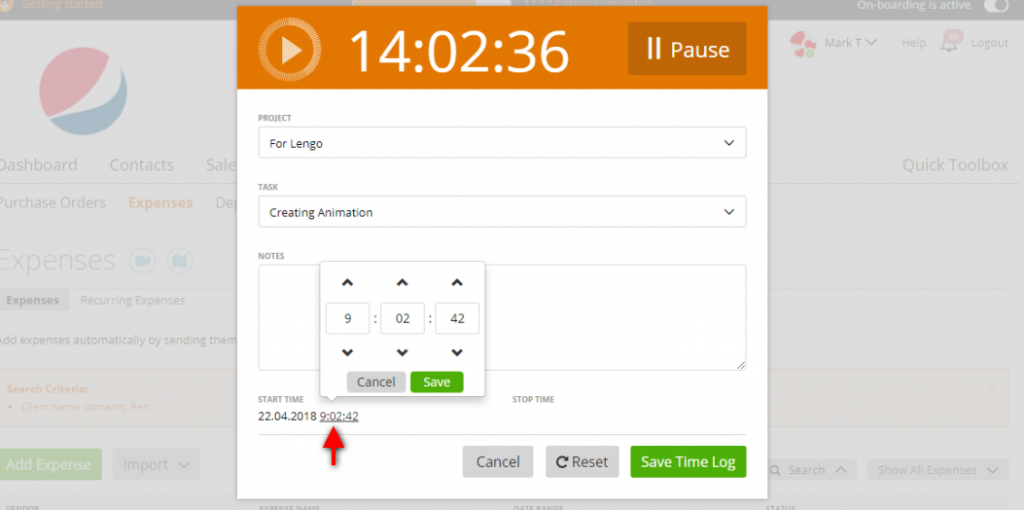 Logging Time with the Timer - Zistemo Knowledge Base