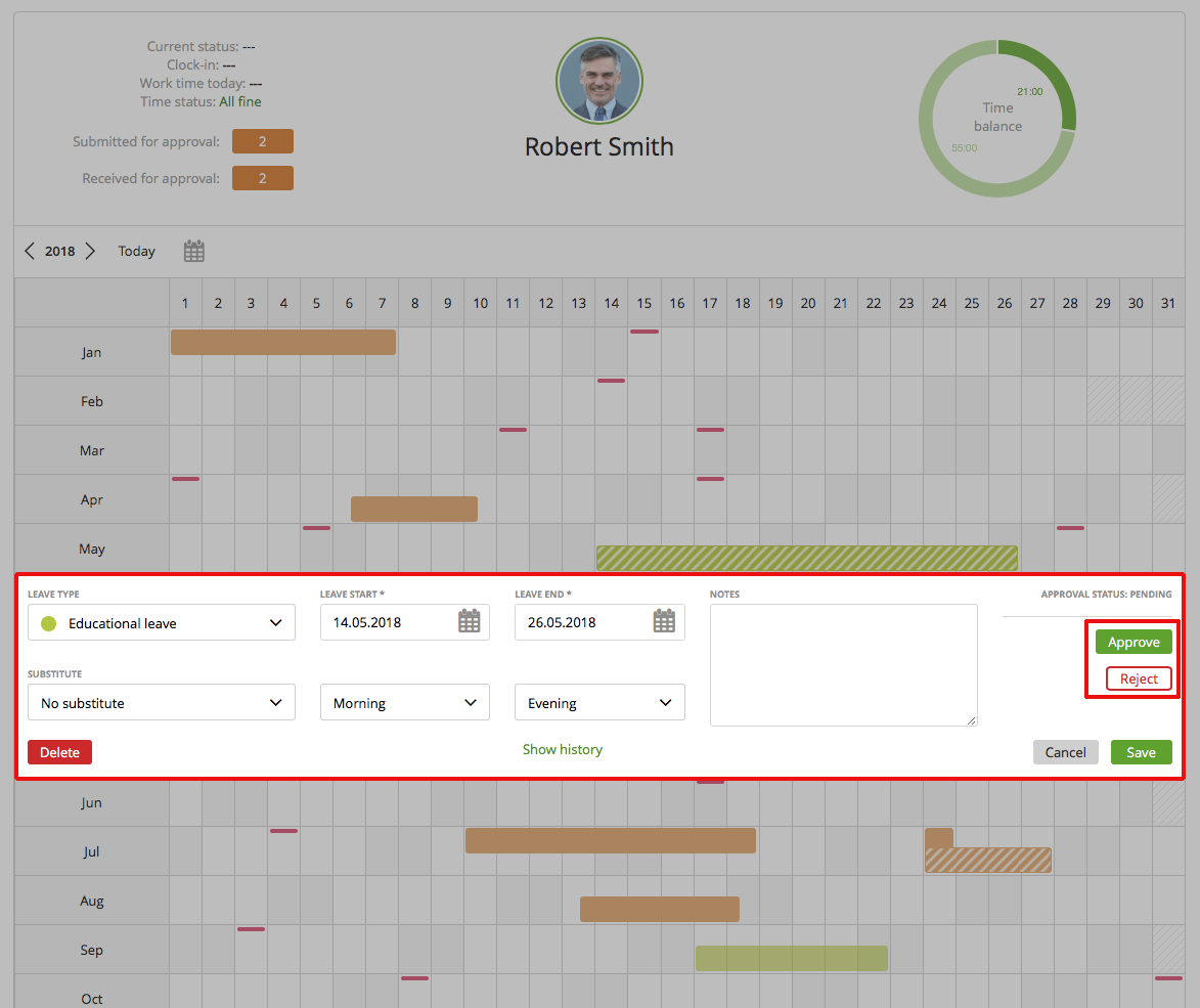 Attendance Time Calendar View – Zistemo Knowledge Base