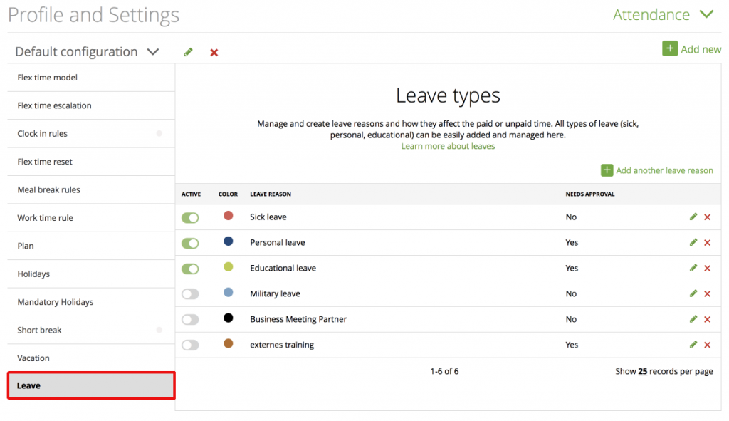 Leave Types and Leave Reasons – Zistemo Knowledge Base