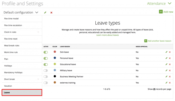 Leave Types and Leave Reasons – Zistemo Knowledge Base