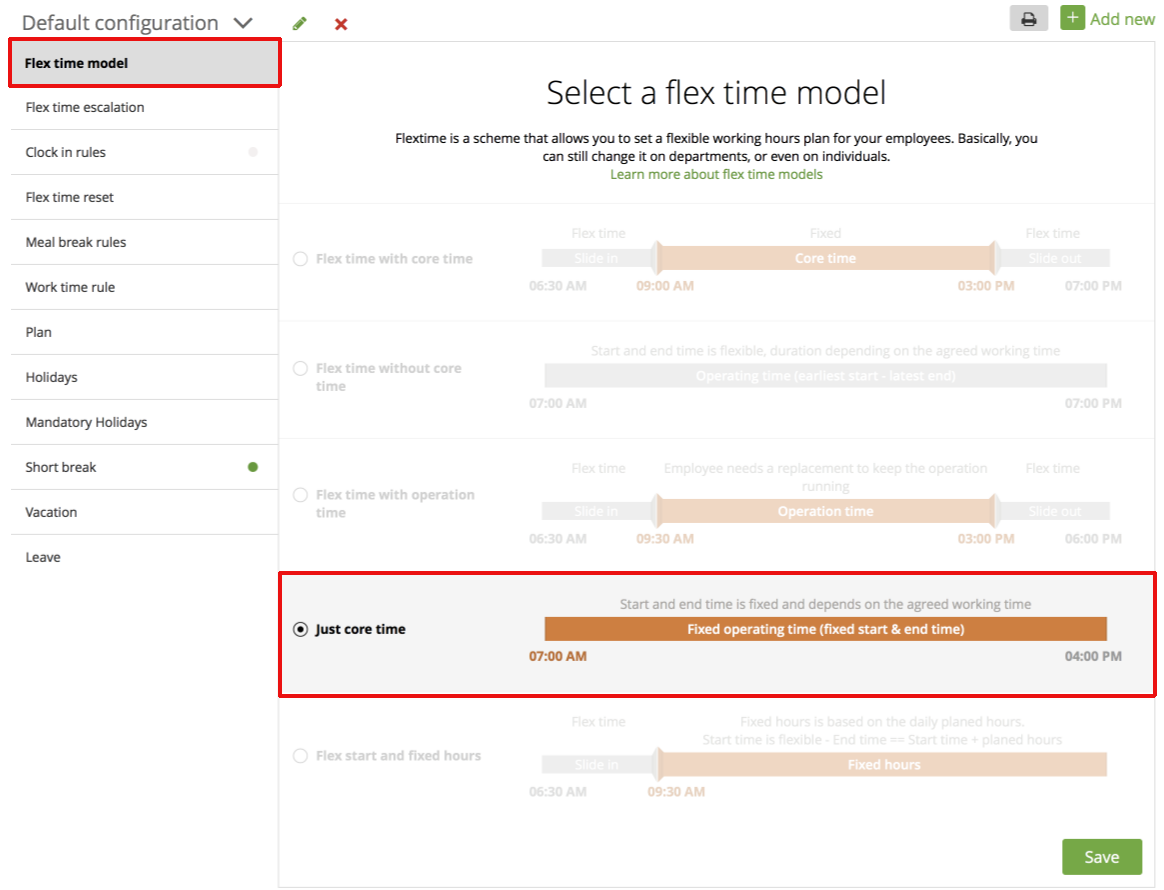 Attendance - Flex Time Model - Zistemo Knowledge Base
