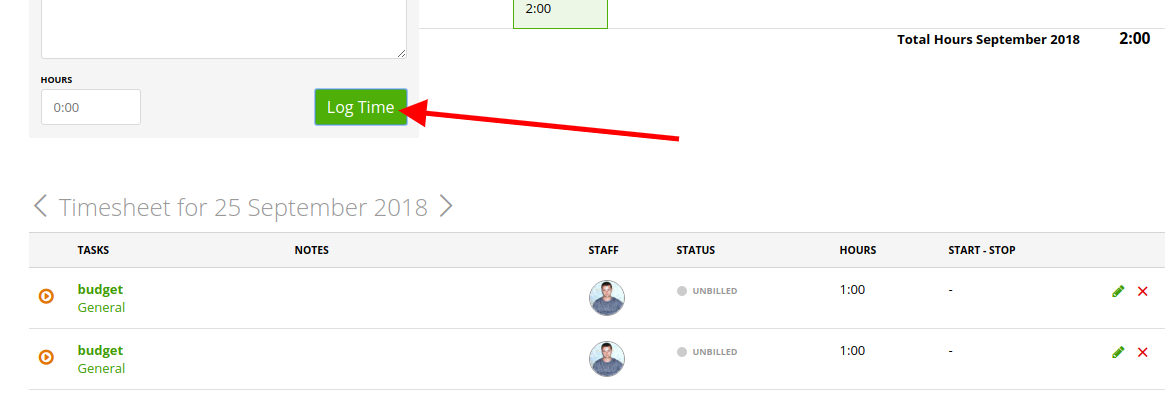 Logging Time – Zistemo Knowledge Base