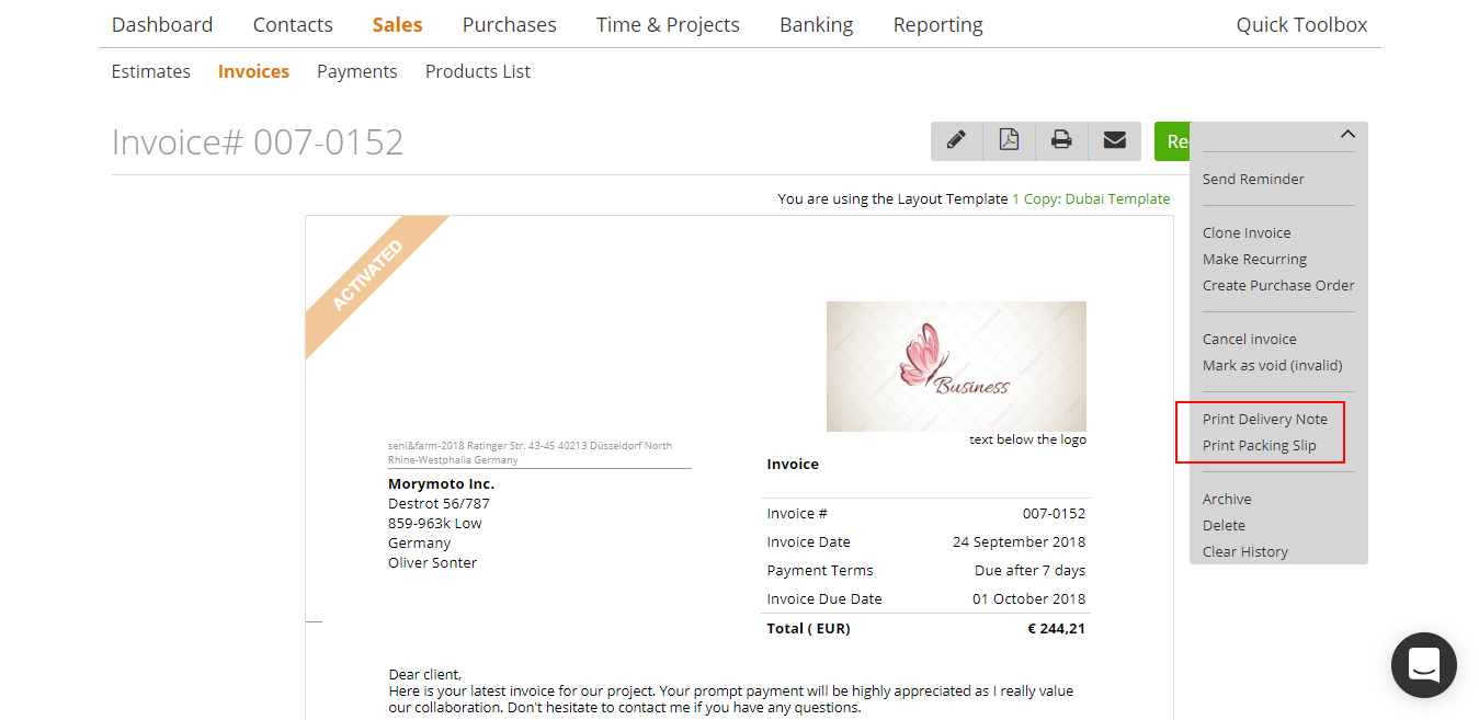 Invoice Creation/Updating – Zistemo Knowledge Base