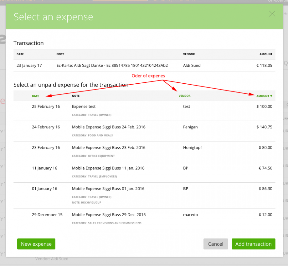 Using Expenses – Zistemo Knowledge Base