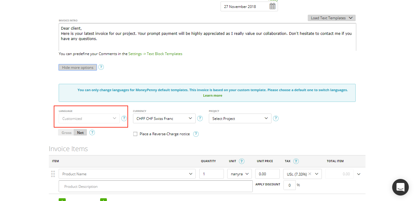 Currency and Language of Invoice – Zistemo Knowledge Base