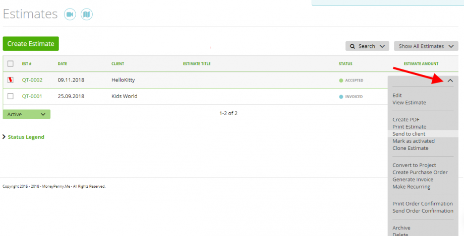 Estimate Grid – Zistemo Knowledge Base