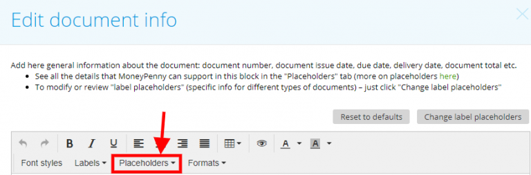 List of all Placeholders – Zistemo Knowledge Base